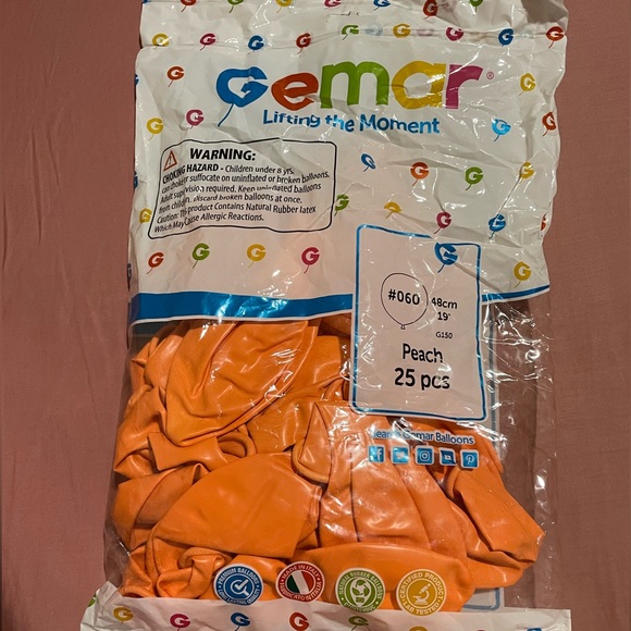 Gemar | Party Supplies | Gemar Latex 9 Inch Balloons Peach 25 Count ...